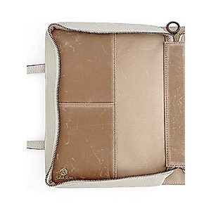 Canvas with Leather Accent Bible Cover for Women by Bekah Rose | Purse Style Case Zippered Closure (White/Cream, Medium Bibles)