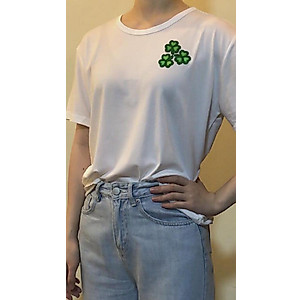 Shamrock Iron on Patch, St. Patrick's Day Irish Clover Embroidered Sew On Patches, Shamrock tshirt Women DIY