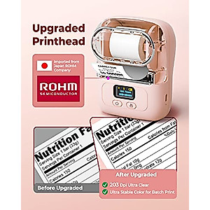 Phomemo Label Printer - M110 Thermal Label Printer, Upgraded Bluetooth Portable Label Maker for Product, Address, Small Business, Sticker, Home, DIY for Phone/Tablet/PC/Mac, with 100 Labels, Baby Pink