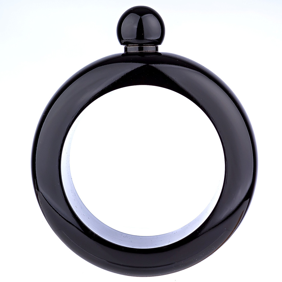 Bangle Bracelet Wine/Alcohol 3.5 oz Flask - Stainless Steel Black and Silver Creative Gift Set for Women - Bonus Funnel Included