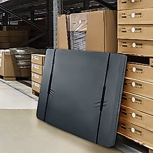 PAMYO King Mattress Bag for Storage Moving Protector, Waterproof Reusable Mattress Cover with Heavy Duty 8 Handles Water Resistant Zipper Closure and 2 Adjustable Straps, Gray