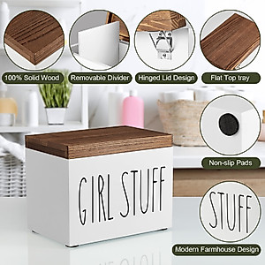 DRASTAR Tampon Holder for Bathroom, Feminine Product Organizer, Pad Organize Case with hinged lid, Shark Week Tampon Storage, Lady Stuff Box for Bathroom Accessories