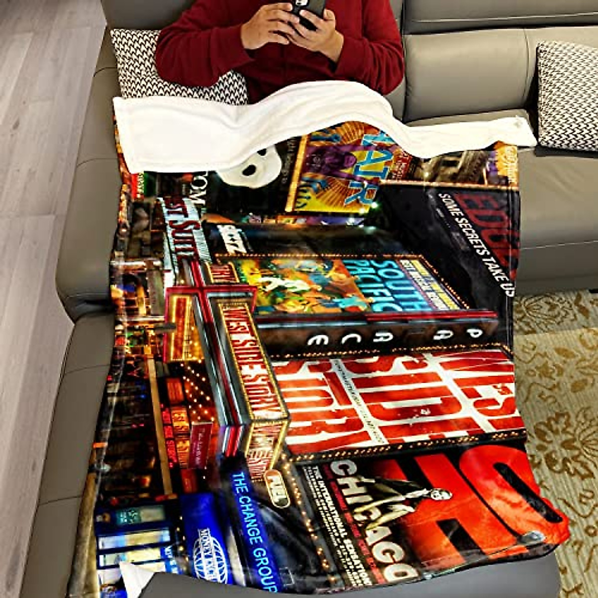 HommomH 60" x 80" Blanket Throw Comfort Thin Soft Air Conditioning Times Square Theater District