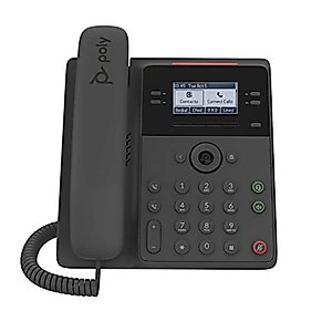 Poly Edge B30 IP Desk Phone, PoE (Polycom) - Open SIP - Connect to 16 Lines - Power Over Ethernet - Acoustic Fence Technology - RJ9 and 3.5mm Headset Ports - Illuminated Keys Where You Need Them