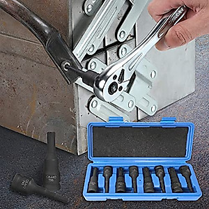 Impact Torx Socket Set 8 Pieces, T30 T40 T45 T50 T55 T60 T70 T80 Cr-Mo Impact Grade, 1/2" Drive Torx Bit Socket Set with Case