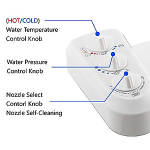 Premium G1/2 Thread Bidet Toilet Attachment with Hot and Cold Water, Easy Installation, Dual Nozzle Design for Optimal cleanness and Comfort