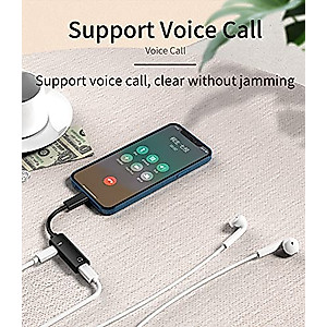 Headphone Adapter for Lightning Double to Audio Jack and Charger Earphone Charging Splitter for iPhone 11 12 Mini pro max xs xr x se 7 8 Plus for ipad air Connector Converter for Apple MFI Certified