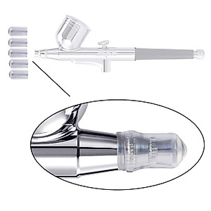 SAGUD 19 Piece Airbrush Cleaning Kit, Glass Airbrush Cleaning Pot with Holder, 5 Cleaning Brushes, 5 Cleaning Needles, 1 Washing Needle, 1 Repair Tool, Air Brush Protection Covers.