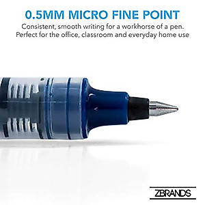 ZBRANDS // Platinum Roller Pens, Pack of 12, 0.5mm Micro Point Rollerball (Blue)