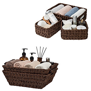 GRANNY SAYS Bundle of 2-Pack Wicker Baskets & 3-Pack Wicker Storage Baskets
