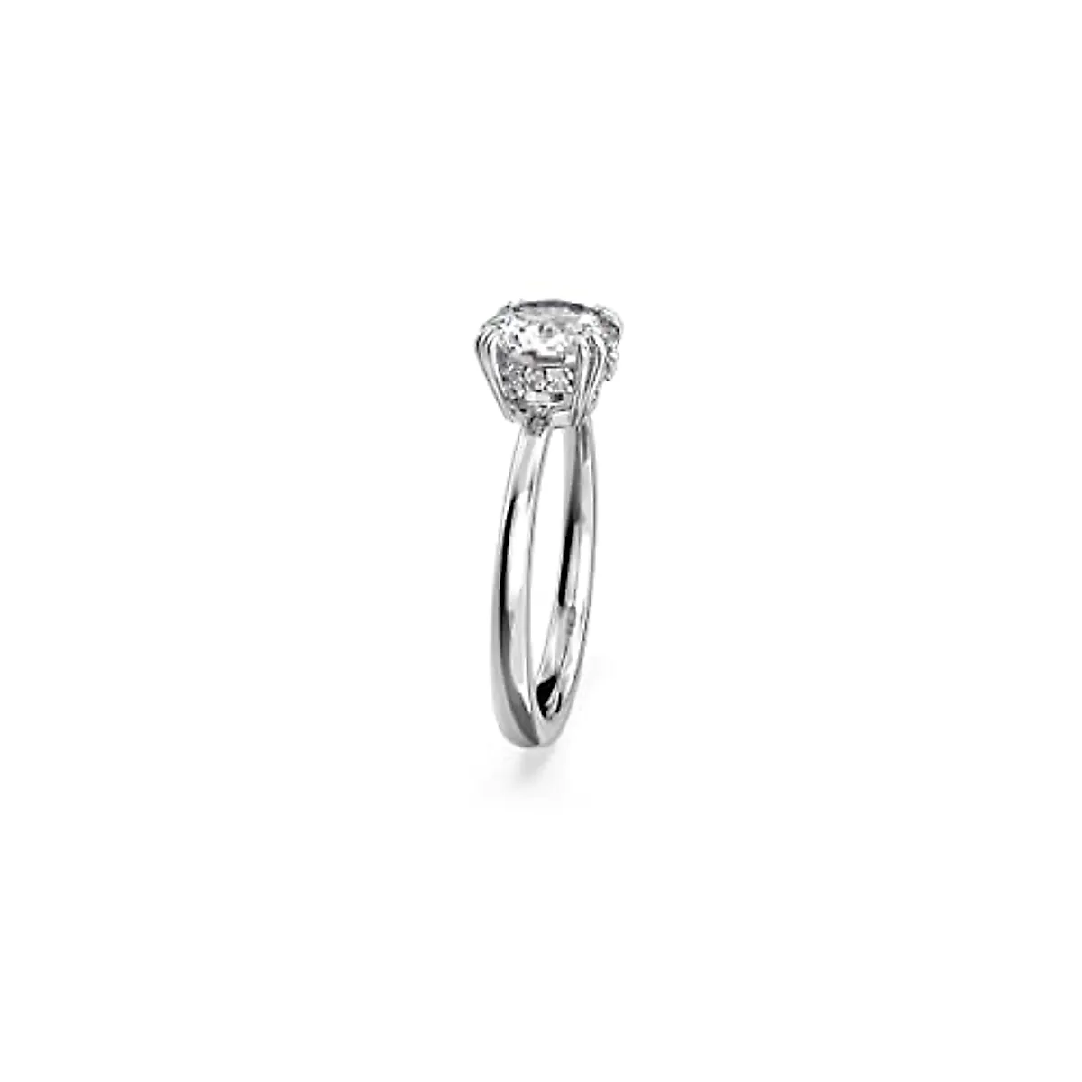 SWAROVSKI Stilla Double Prong Ring, White Crystals on a Rhodium Finish Setting, Part of the Constella Collection, EU Size 52; US Size 6