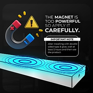 Homefer Magnetic Knife Holder for Wall - 15.7 inches - Stainless Steel Multifunctional Magnetic Strip for Organizing Kitchen Utensils - Glue, 2 Side Hooks & Foam Adhesive Strip Included - No Drilling!