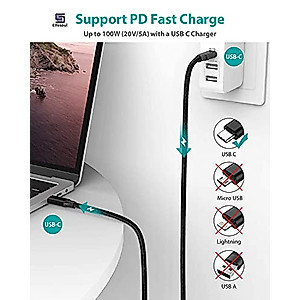 USB C to USB C Cable, 3.2 Gen 2 USB-C Cable 10ft - 4K UHD 20Gbps USB C Cable 100W PD Fast Charging Cable for Thunderbolt 3, Oculus Quest, MacBook Pro, iPad Pro, Galaxy S20, Nylon Braided, Black.