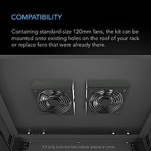 AC Infinity Rack ROOF Fan KIT, Quiet Dual-Fans with Speed Controller, for Cooling AV, Home Theater, Network 19” Racks