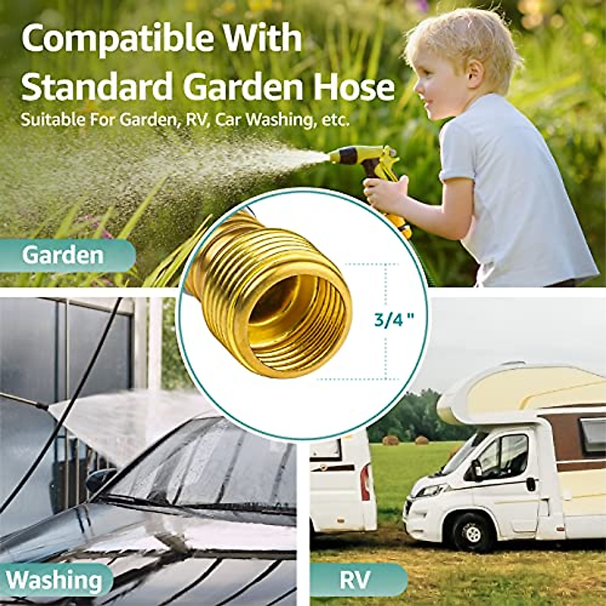 AQUA CREST Flexible Hose Protector-Eliminates Hose Crimping and Straining at Faucets and Water Connections for RV, Garden & Car Wash Hose Extension Adapter, Pack of 2