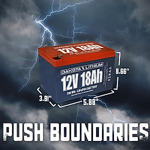 Dakota Lithium - 12V 18Ah Deep Cycle Battery - 1 Battery