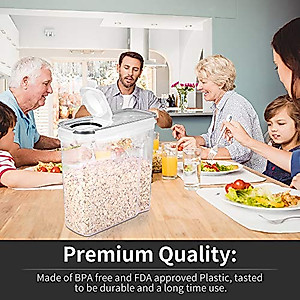 ME.FAN Cereal Storage Containers [6 Set] Airtight Food Storage Containers 2.5L(85.4oz) - Kitchen Storage Keeper with 5 Set Measuring Cups, 24 Chalkboard Labels & Pen (Black)