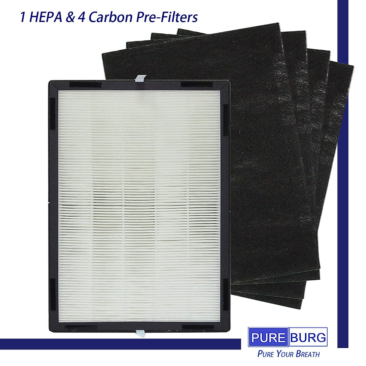 PUREBURG HP700 Replacement True HEPA Filter Set Compatible with Hunter H-HF700-VP H-PF700 Fits Hunter HP700 Medium Console Air Purifier