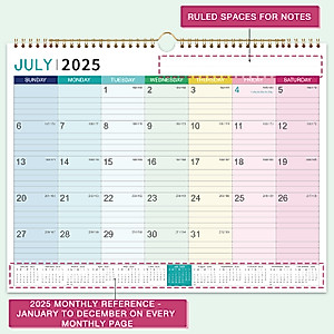 2025-2026 Calendar - Wall Calendar 2025-2026, March 2025 - August 2026, 18 Monthly Calendar with Thick Paper, 15" x 11.5", Hanging Hook - Colorful Lump