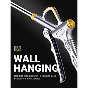 JASTIND Upgrade Air Blow Gun with Adjustable Air Blower Nozzle, Up to 27 Inches Extension with 4.9 Inches Steel Air Flow Nozzle, High Volume Pneumatic Dust Clean Tool for Air Compressor Accessory