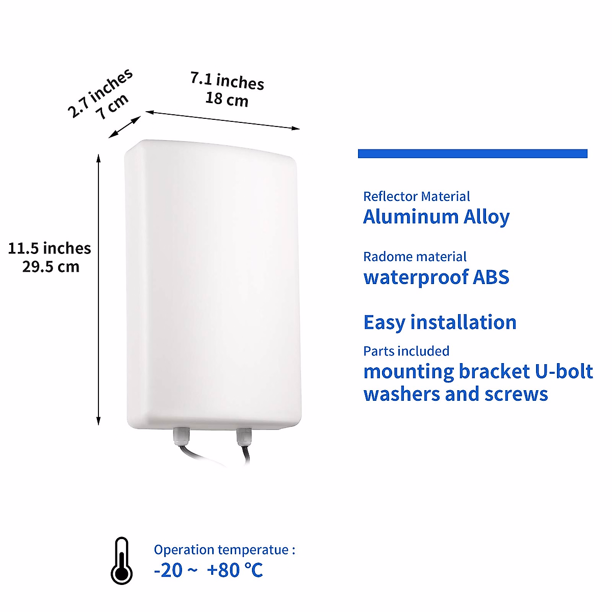 11dBi High Gain 2x2 MIMO Panel Antenna for 4G LTE & 5G Cellular Hotspots, Routers, & Gateways, T-Mobile Home Internet, Verizon, AT&T, T-Mobile Telus, Bell Cell Signal Booster, Eifagur