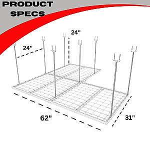 DURA-LIFT Elevate Adjustable Height Overhead Garage Door Ceiling Triple L Shaped Platform (31 in. W x 93 in D)
