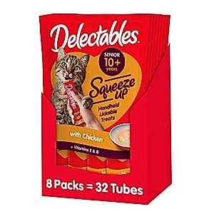 Hartz Delectables Squeeze Up Senior 10+ Interactive Lickable Wet Cat Treats