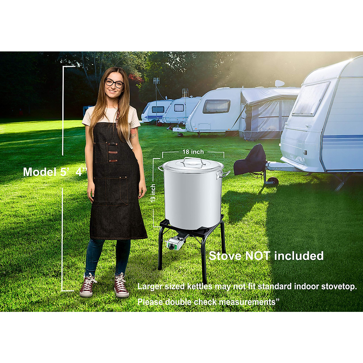 Concord Cookware Stainless Steel Stock Pot Kettle, 80-Quart