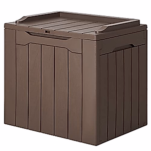JUMMICO 31 Gallon Resin Deck Box Waterproof Indoor Outdoor Storage Boxes for Patio Furniture Cushions, Toys and Garden Tools