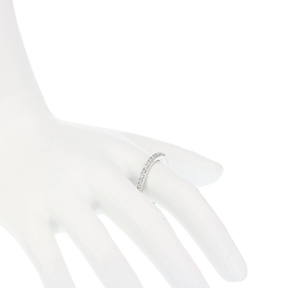 Vir Jewels 1/5 carat (ctw) Diamond Wedding Anniversary Band for Women, Half Eternity Round Diamond Engagement Ring 14K White Gold Prong Pave Set 0.20 cttw, Size 8