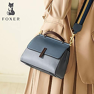 Small Leather Crossbody Bags for Women, Genuine Leather Ladies Mini Top-handle Bags with 2 Style Adjustable Shoulder Straps Women's Fashion Small Tote Purses and Handbags for Women Girls Teens (Blue)