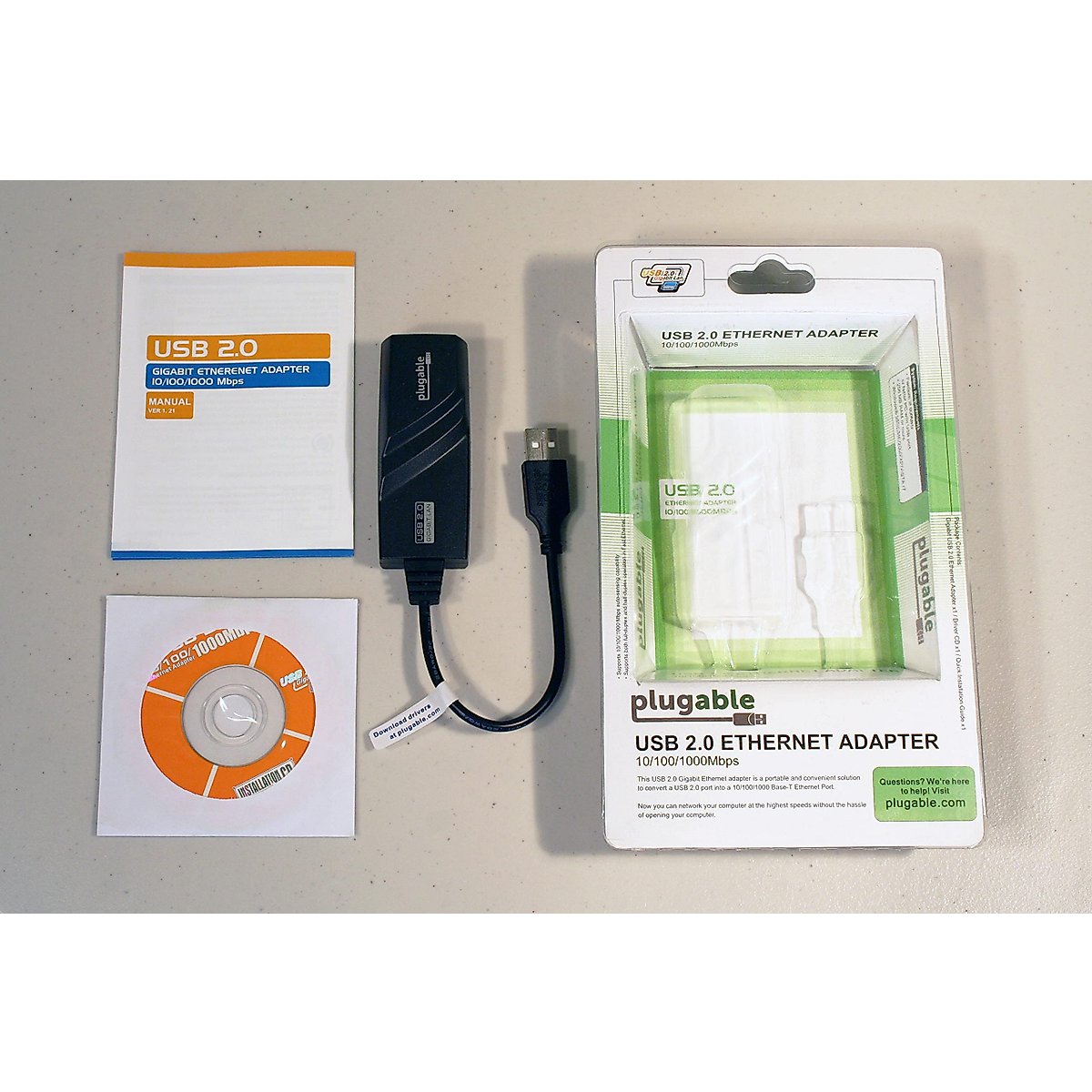 Plugable USB 2.0 to Gigabit Ethernet Adapter, Fast and Reliable Gigabit Connection, Compatible with Windows, Chromebook, Linux