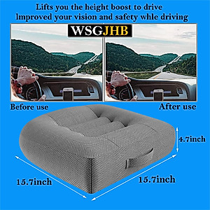 Adult Booster Seat Cushion, Car Seat Cushions for Short People/thick Office Chair Booster Seat Increase Field ​of View, for Trucks, Car, Office Chair, Home, Wheelchair,angle Lift Seat Cushion (grey)