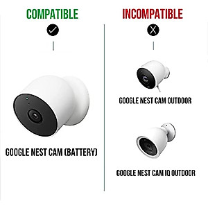 Wasserstein Solar Panel for Google Nest Cam Outdoor or Indoor, Battery - 2.5W Solar Power - Made for Google Nest (2-Pack)