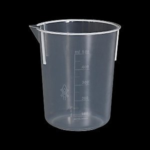 Labvida 4pcs of Stackable Plastic Beakers, Vol.500ml, PP Material, with Molded Graduation, LVB004