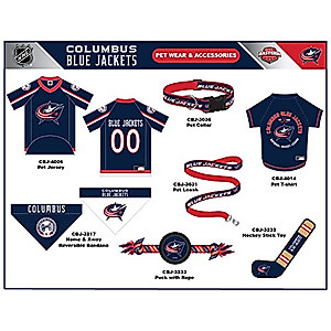 NHL Columbus Blue Jackets Tee Shirt for Dogs & Cats, Small. - Are You A Hockey Fan? Let Your Pet Be An NHL Fan Too!