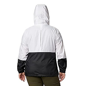 Columbia Women's Flash Forward Windbreaker, Water & Stain Resistant Outerwear, White/black, X-Large