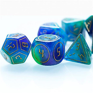 Golden Jade of Magic DND Resin Dice Set for Dungeons and Dragons, D&D, D20, D and D, Polyhedral Resin Dice, Dungeons and Dragons Gifts, Accessories