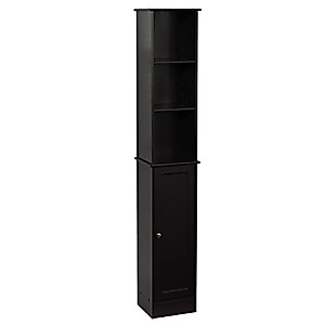 Zenna Home Linen Tower, 5-Tier, Bathroom Storage, Espresso Spacesaver
