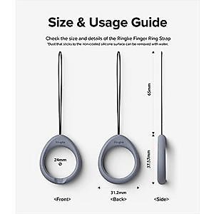 Ringke Finger Ring Strap Silicone Smartphone Grip Lanyard Holder [2 Pack] with Anti-Slip Mount Function Compatible with Phone Cases, Keys, Cameras, and More - Black & Lavender Gray