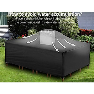 Ziewee Patio Furniture Covers 120" L x 96" W x 34" H Waterproof Outdoor Table Cover 600D Rectangular Sofa Cover Weatherproof Furniture Covering for Deck Lawn and Backyard 300x240x85cm