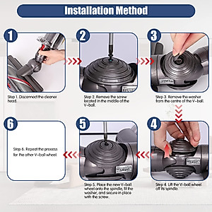 Upgraded Ball Wheel Replacement for Dyson Outsize V11 V15 Gen5 Cyclone V10 Animal Vacuum Cleaner 100W High Torque Cleaner Head Wheels Replacement Parts, for 970100-05 969331-01 Attachment