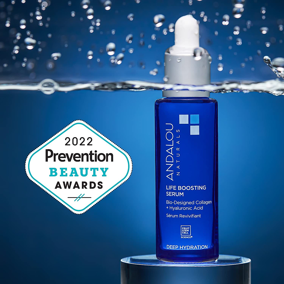 Andalou Naturals Collagen + Hyaluronic Acid Serum for Face, Deep Hydration Life Boosting Face Serum, Helps Improve Skin Elasticity, Day & Night Hydrating Serum, 1 Fl. Oz.