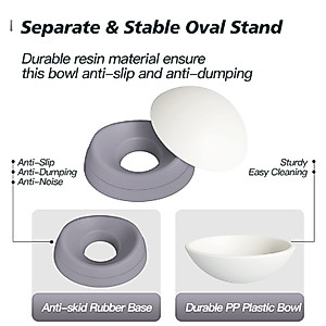 Hi, Ravitat Cat Bowls Elevated Cat Food Bowl Adjustable Cat Dish Anti-Slip and Anti-Noise Raised Cat Bowl Protecting Pet’s Spine Thickened Plastic Bowl Suitable for Indoor Cats, 17 Oz