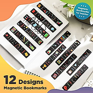12 Pack Teacher Appreciation Bookmark, Magnetic Bookmark Teacher Magnetic Page Clips Thank You Gifts for Teachers for Appreciation from Student, Women and Men