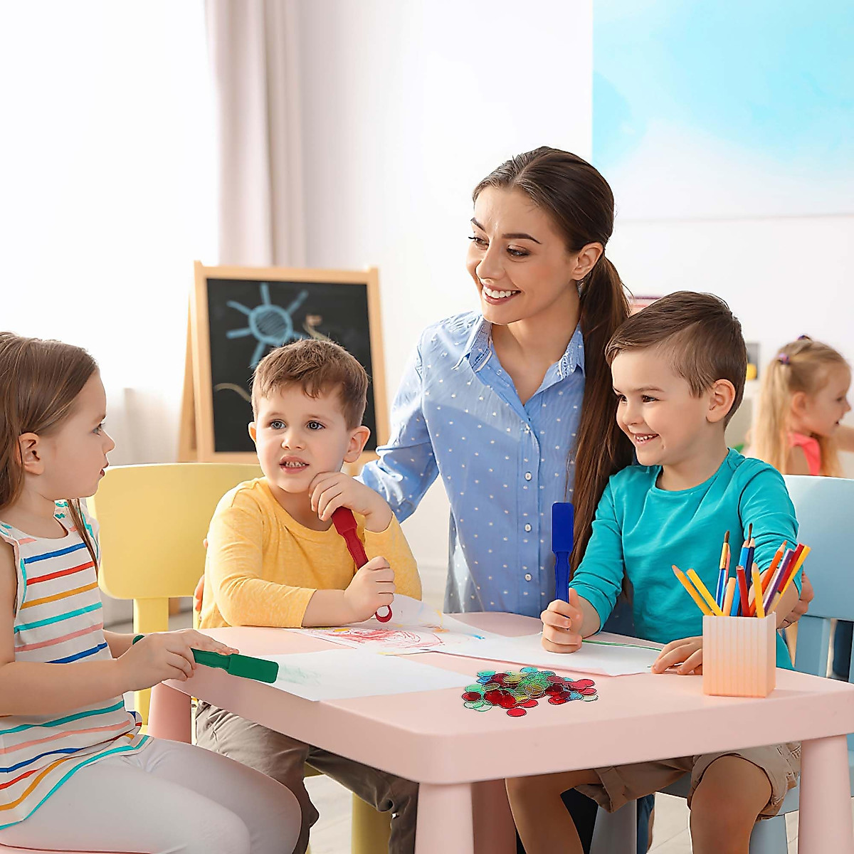 MR CHIPS Made in USA Magnetic Bingo Wand Set – 6 Pack Magnetic Wands - Ideal for Bingo, Science Experiments, Homeschool Accessories, Fridge Décor & Sewing Supplies