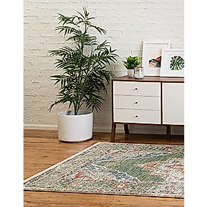 Unique Loom Isabella Collection Traditional Medallion Green Area Rug (5' 0 x 8' 0)