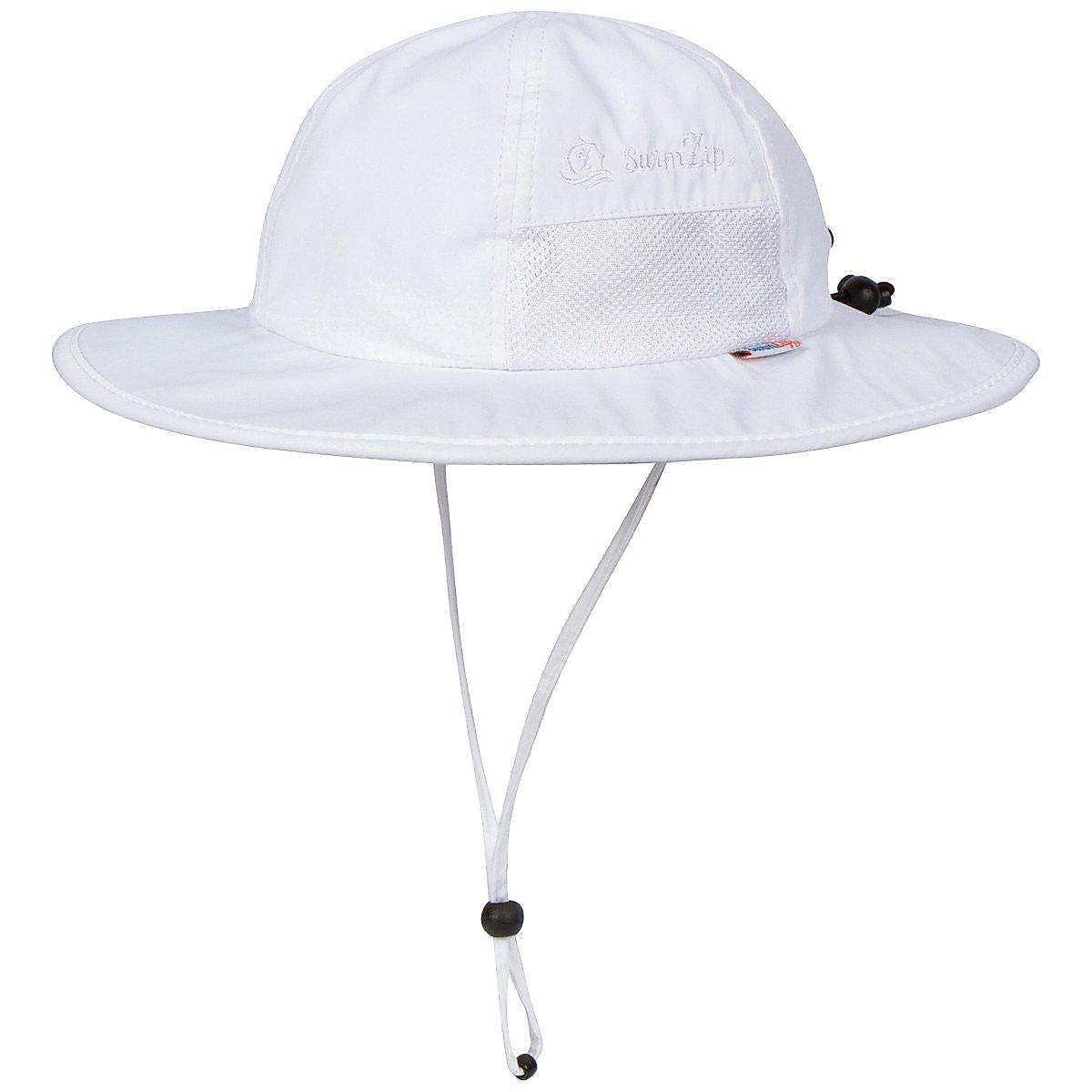 SwimZip Wide Brim Sun Hat | UPF 50+ Protection for Baby, Toddler, and Kids White