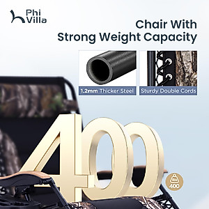 PHI VILLA XXL Oversized Padded Zero Gravity Chair, Foldable Patio Recliner, 30" Wide Seat Anti Gravity Lounger with Cup Holder, Support 400 LBS (Camouflage)