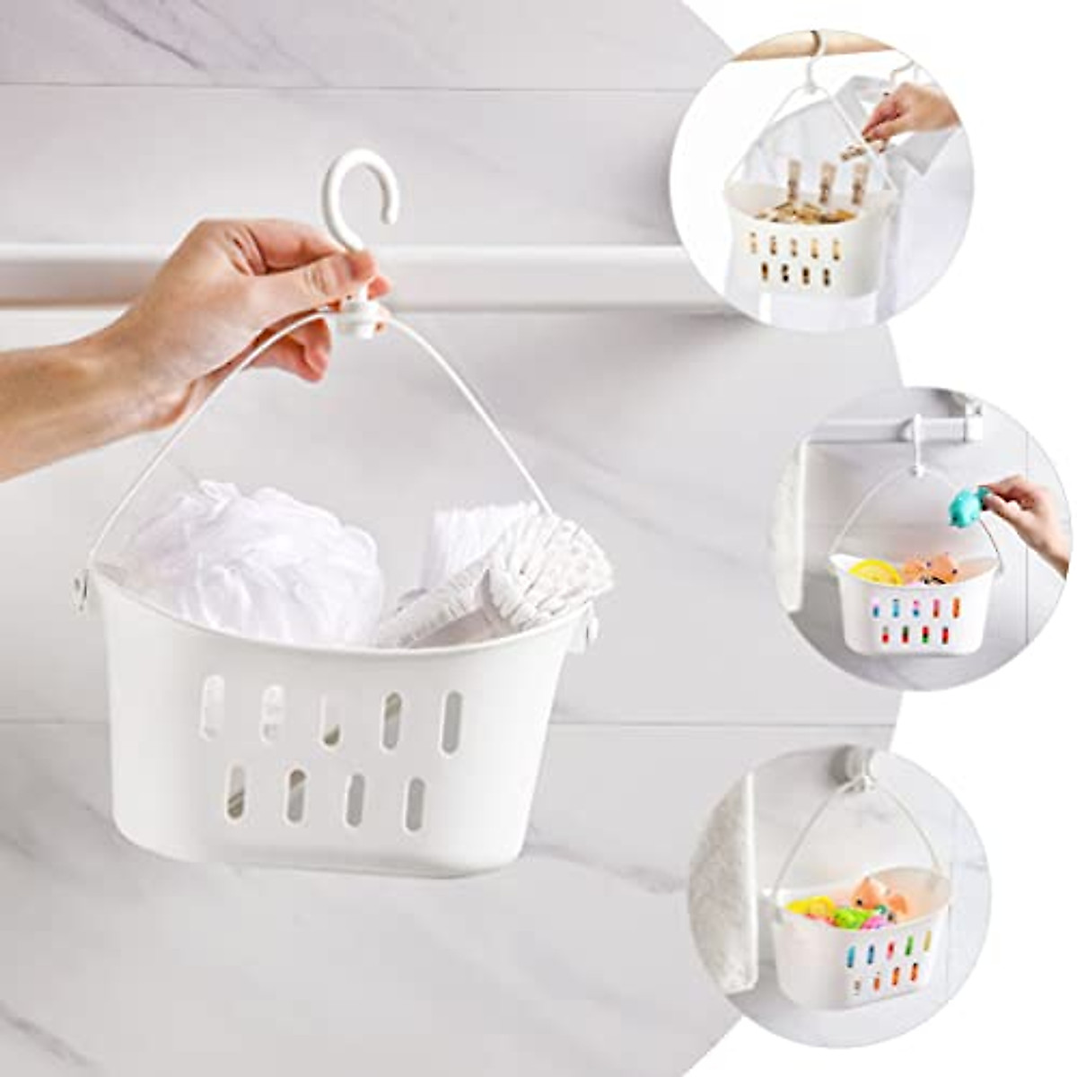 iplusmile Shower Caddy Hanging Hanging Plastic Storage Basket Shower Caddy Basket Laundry Organizer Container Trolley Basket for Organizing Bathroom Kitchen Dorm Room Shower Caddy Portable